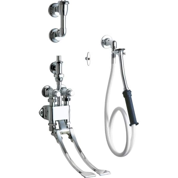 Chicago Faucets Wall Mounted Pedal Valve Concealed Bed Pan Flusher ...