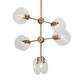 Modern 5-light Gold Chandelier Glass Ceiling Pendant - L 22.4" * W 22.4 ...