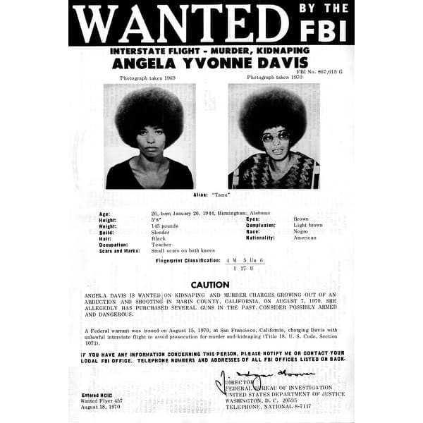 Angela Davis Fbi Wanted Poster History - Bed Bath & Beyond - 24399846