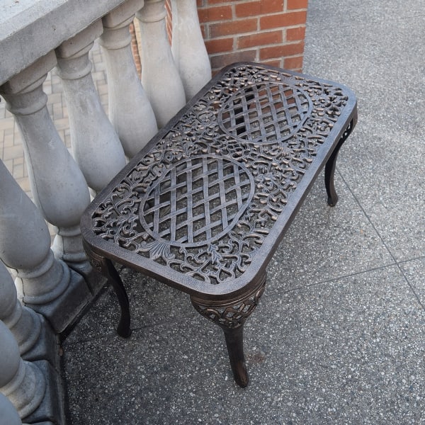Outdoor Dakota Bronze Cast Aluminum Coffee Table - On Sale - Bed Bath ...