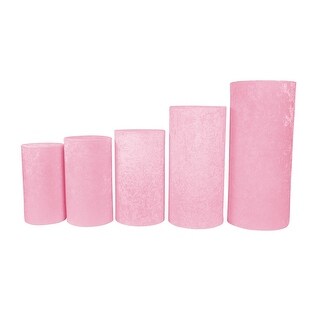5 Pcs Pink Velvet Covers Only for Cylindrical Cake Display Pedestal ...
