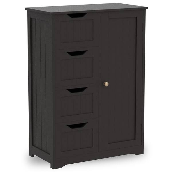Wooden Storage Organizer Cabinet with 4 Drawers and 1 Cupboard - Bed ...