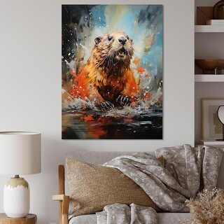 Designart "Brown Dance Beaver III" Beaver Wall Décor Brown - Modern ...