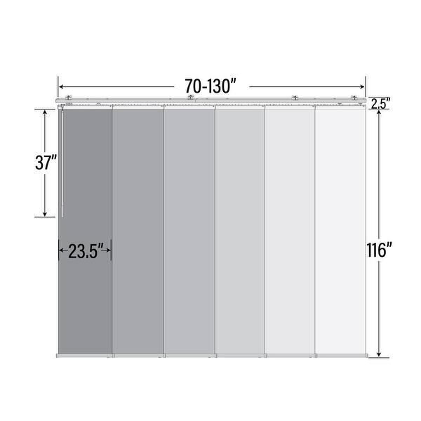 InStyleDesign Pier White 6-Panel Single Rail Panel Track / Room Divider ...