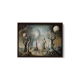 Amrita Sen Winter Moonlit Forest Canvas - Walnut Frame - Bed Bath ...