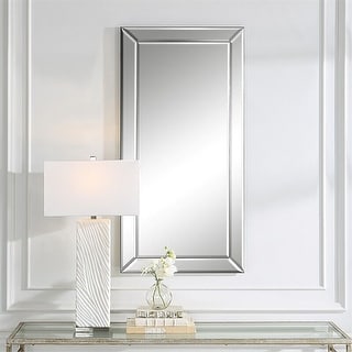 24"x48" Contemporary PS Moulding and Glass Mirror Silver - Bed Bath ...