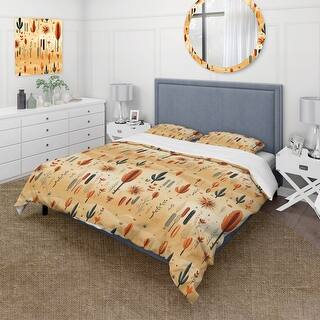Designart "Cactus Desert Dreams Boho Pattern I" cottage bedding covert ...