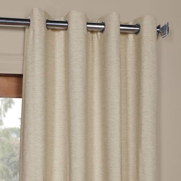 Exclusive Fabrics Bellino Textured Faux Linen Grommet Room Darkening ...