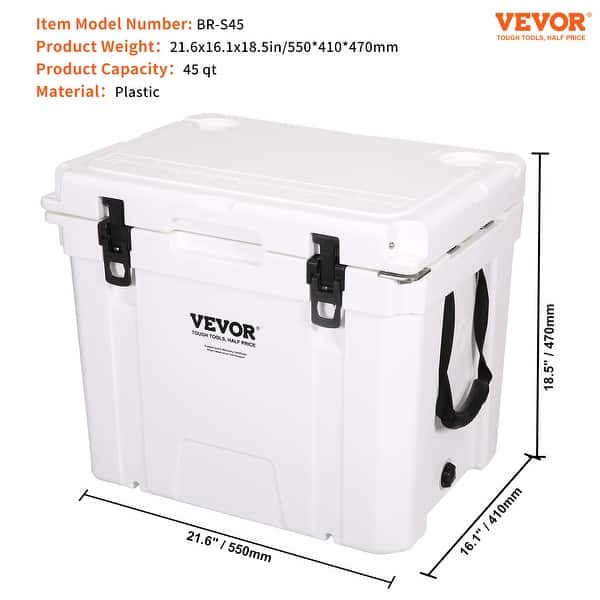 VEVOR Insulated Portable Cooler 25-65 qt Holds 25 to 65 Cans Ice ...