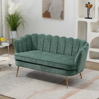 Channel Tufted Backrest Loveseat Adjustable Glides Legs Sofa Boucle ...