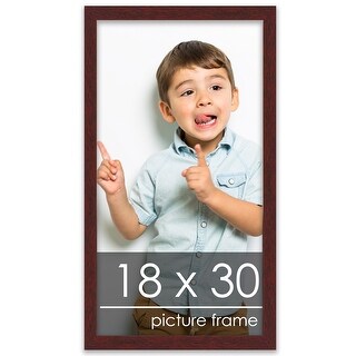 18x30 Traditional Mahogany Complete Wood Picture Frame with UV Acrylic ...