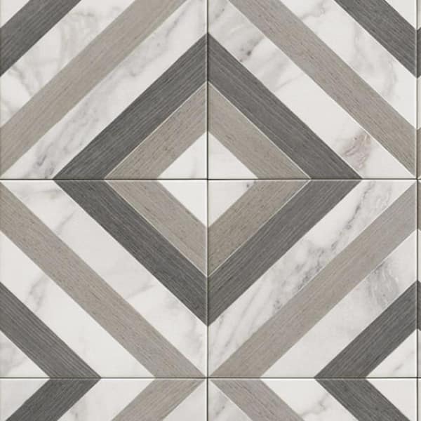 grey geometric tile