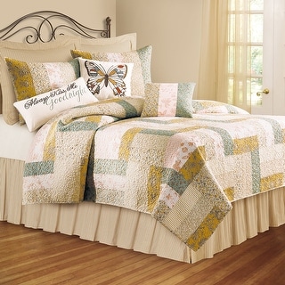 Audrey Twin Quilt 100% Cotton Lightweight Machine Washable Reversible ...