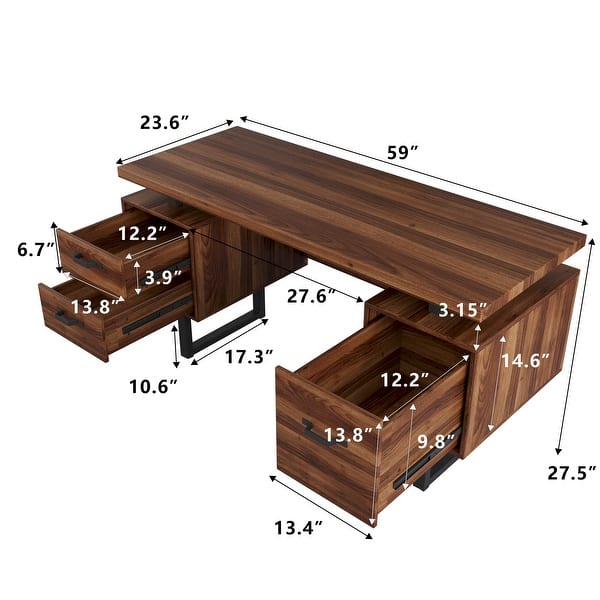 Modern Writing Study Table Computer Desk with Drawers - Bed Bath ...