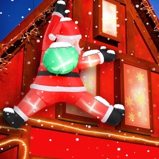 5FT Inflatable Hanging Santa Claus with Gift Bag - Bed Bath & Beyond ...