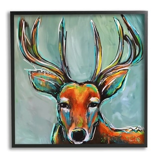 Stupell Modern Urban Deer Painting Framed Giclee Art by Karrie Evenson ...