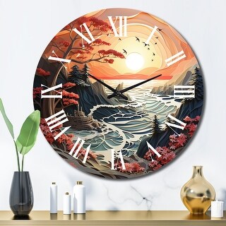 Designart "Coastal Tranquility Papercut I" Nautical & Beach Oversized ...