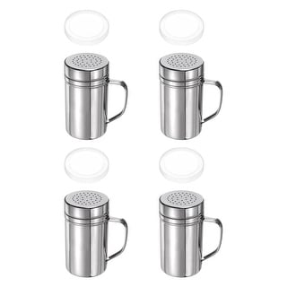 4pcs Salt Dredge Shakers Stainless Steel Spice Shakers W Handle, Lid ...
