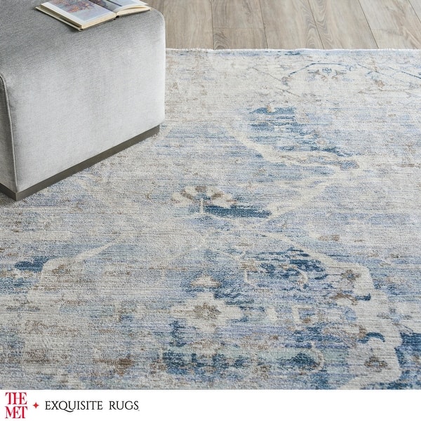 The Met X Exquisite Rugs Vintage Looms Light Blue/Beige Area Rug. - Bed ...