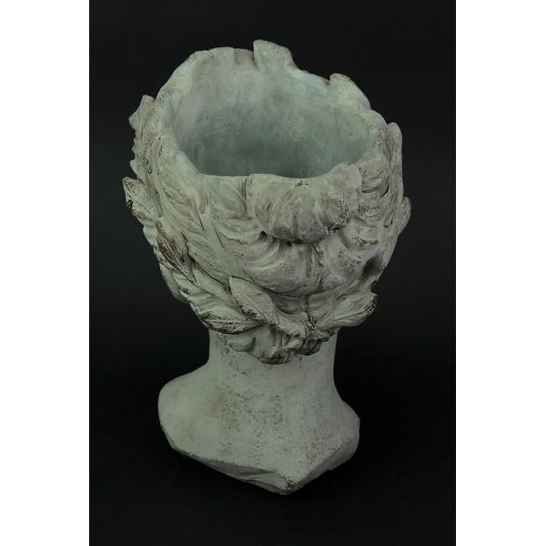 Turning Face Cement Greek Lady Head Indoor/ Outdoor Planter 10.5 Inch ...