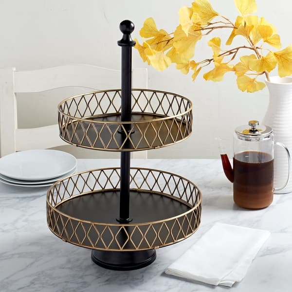 Tabletops Gallery 12" Future Lux Two Tier Stand - On Sale - Bed Bath ...