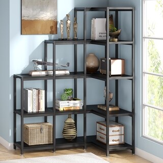 5-Tier Corner Stepped Bookshelf Display Rack Storage Shelf for Living ...