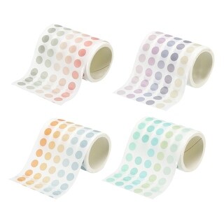 Color Sticker Round Label 8mm Self-Adhesive Office Green Yellow Orange ...