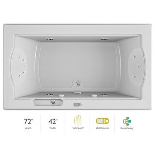 Jacuzzi 72" x 42" Fuzion Drop In Luxury Whirlpool Bathtub with 14 - Bed ...