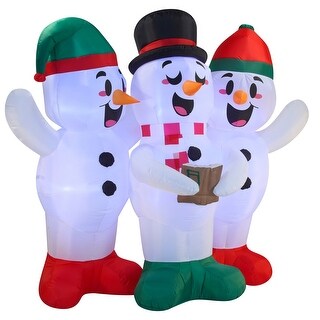 7 FT Joyfy Inflatable Snowmen with LEDs, Three Snowman Caroling ...