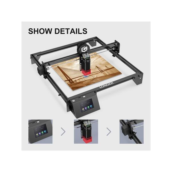 LONGER RAY5 10W Precision Laser Engraver Machine - Black - Bed Bath ...