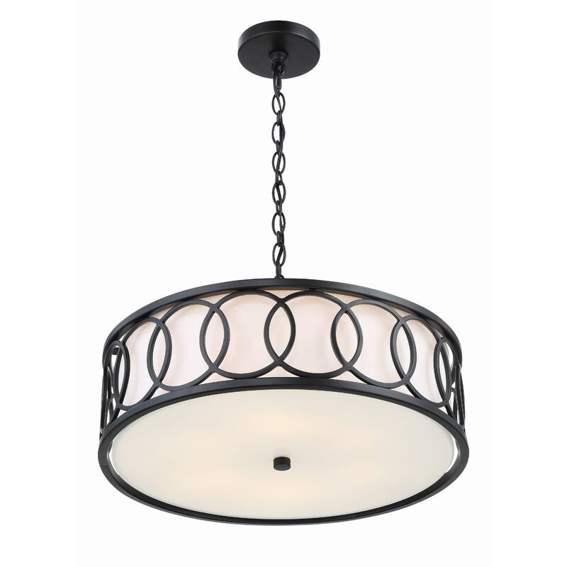 Libby Langdon for Crystorama Graham 6 Light Matte Black Chandelier - 18 ...