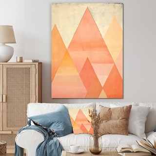 Designart "Peachy Pyramids Shapes" Abstract Shapes Wall Art - Bed Bath ...