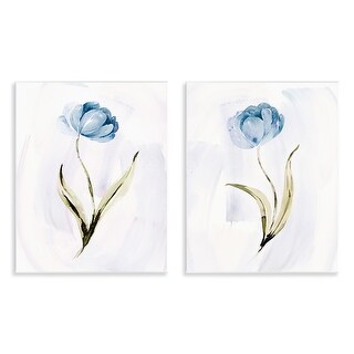 Stupell Blue Flower Sprigs Wall Plaque Art Design By Kristen Brockmon ...
