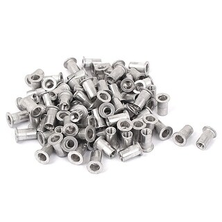 M5 Aluminum Flat Head Rivet Nut Insert Nutsert Silver Tone 100pcs ...