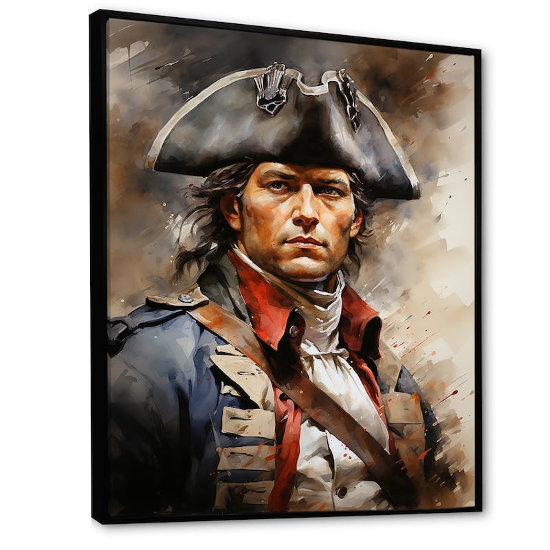 Designart "The American Revolutionary War II" Historical Framed Canvas ...