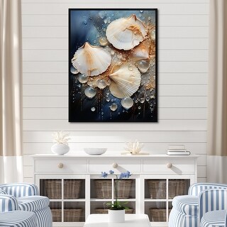 Designart "Ethereal Marine Clams" Clam Framed Wall Decor - Bed Bath ...