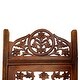 Handcrafted Wooden 4 Panel Room Divider Screen Featuring Lotus Pattern ...