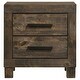 23.25"L Asian Hardwood Wire-Brushed Matte 2-Drawer Nightstand with ...