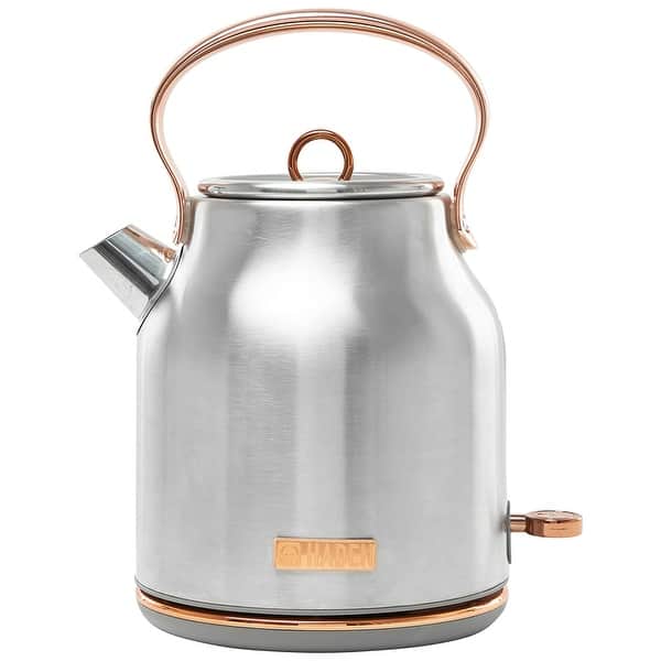 Haden Heritage 1.7L Stainless Steel Body Retro Electric Kettle, Steel ...