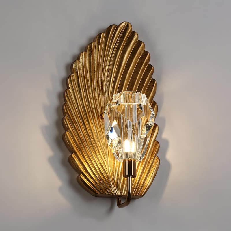 Glam Modern Sculptural Art Deco Wall Sconce with Crystal shade for ...