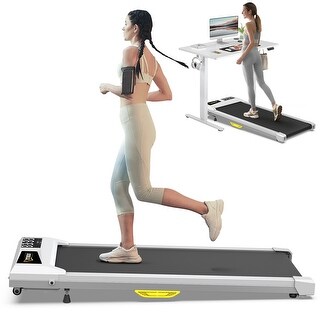 Tilt Under Desk Treadmill, Quiet and Non-Slip 2.5HP, Walking Jogging ...