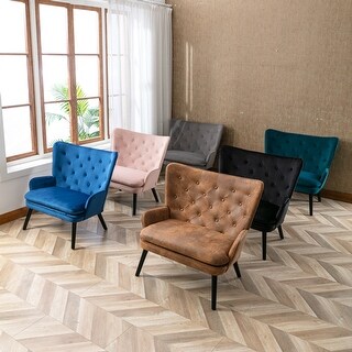 High Back Accent Chair, Comfortable Padded Seat Arm Chairs with Deep ...