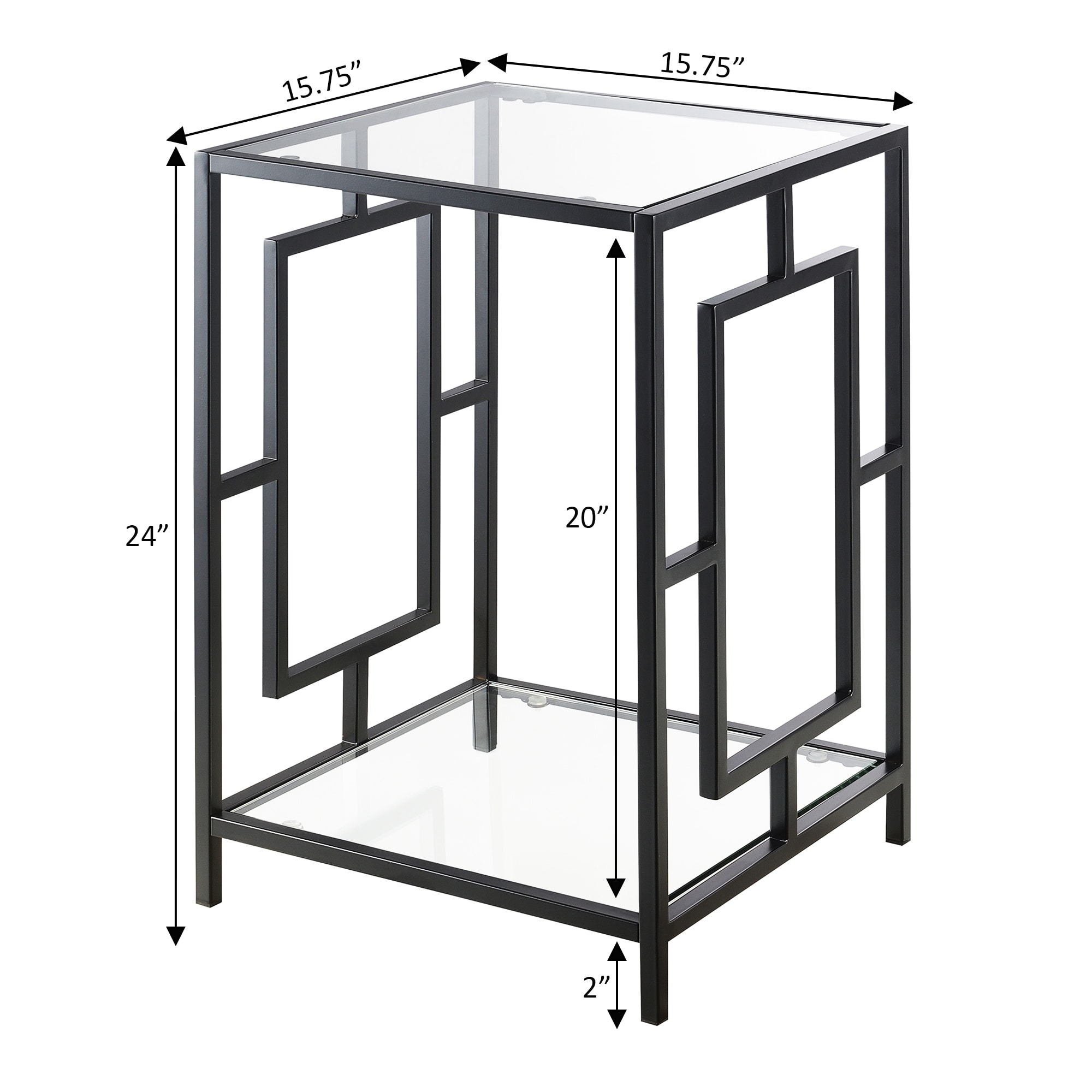Convenience Concepts Town Square Chrome End Table with Shelf