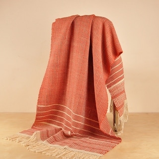 Novica Handmade Cozy Salmon Wool Throw - Bed Bath & Beyond - 38916850