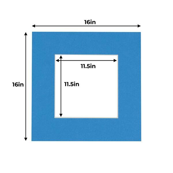 16x16 Mat for 12x12 Photo - Bay Blue Matboard for Frames Measuring 16 x ...