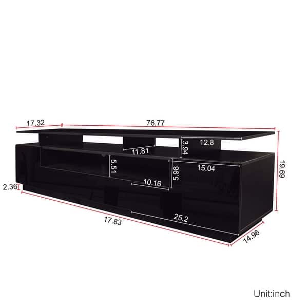 LED TV Stand with Adjustable Lights and Large Storage for up to 80-inch ...