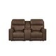74'' W Top Grain Leather Dual-Power Recliner Loveseat Sofa with Power ...
