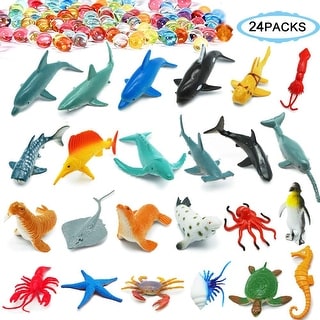 24 Pack Mini Ocean Sea Animal Model Toys for Children - Multi-shaped ...