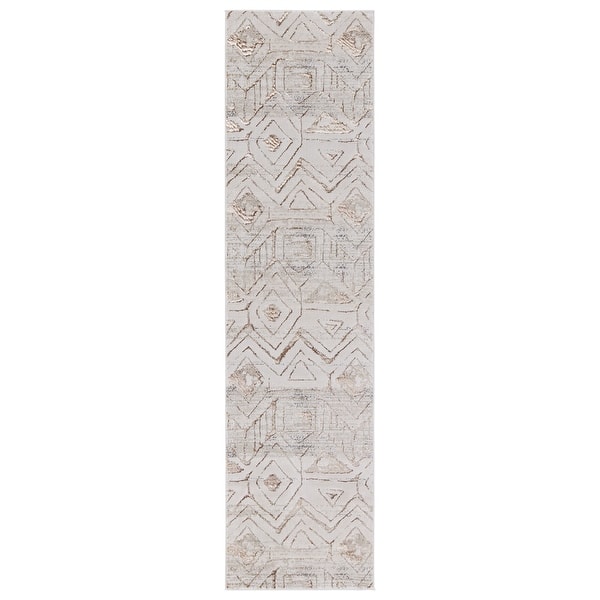 Nikki Chu Kalindi Tribal Cream/ Taupe Area Rug - Bed Bath & Beyond ...
