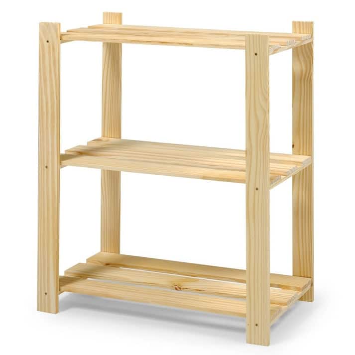 4 Shelf Slatted Storage Unit | Furniture Dash - Overstock - 39497559